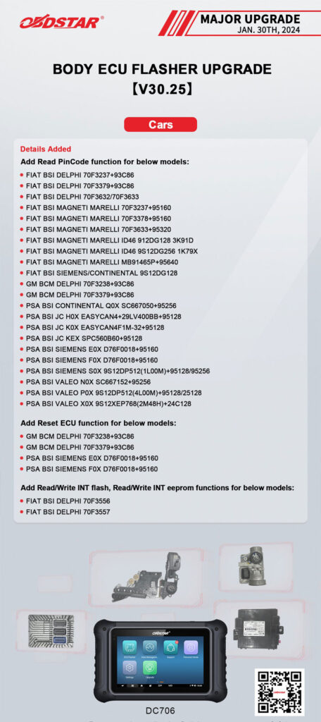 OBDSTAR DC706 Adds SID801/802 EMS3134 EDC15 DCM3.7AP etc | OBDII365.com Official Blog