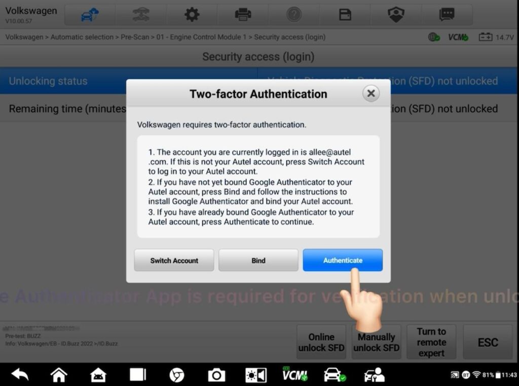 How to Online Unlock VAG SFD with Autel MaxiSys (Purchase Tokens in Device)? | OBDII365.com ...